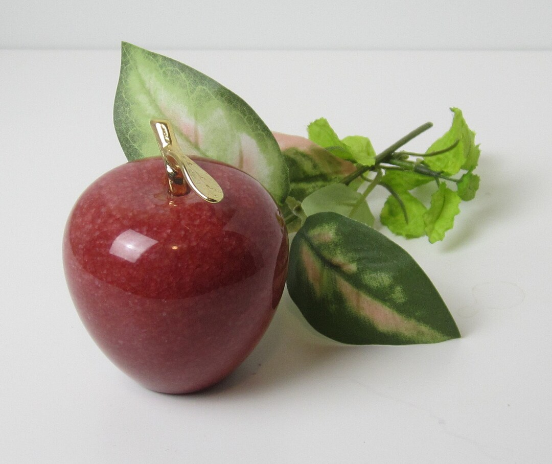 Red Marble Apple Paperweight, Vintage Gift for Teacher/educator - Etsy
