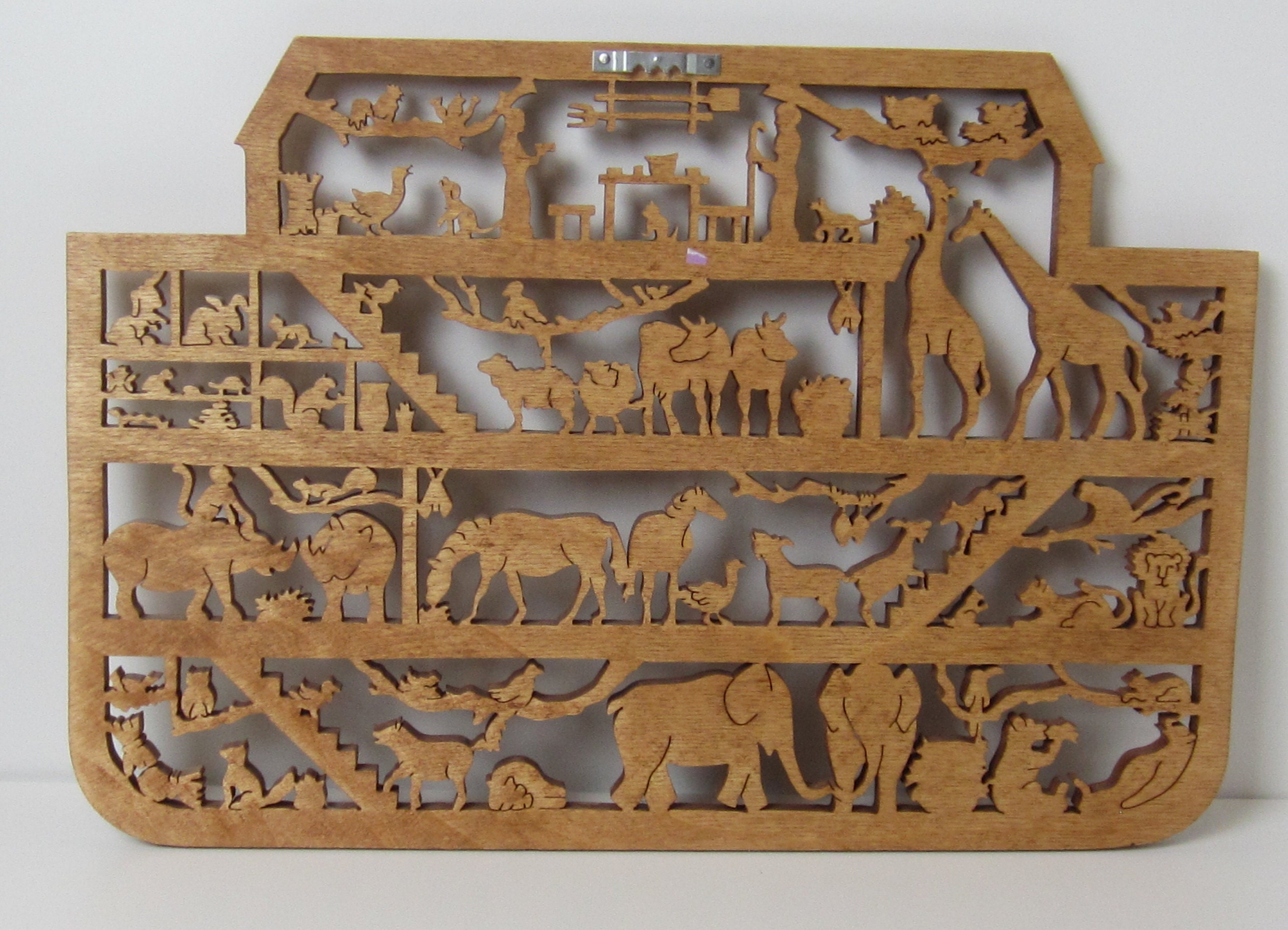 Wood Noah's Ark Scroll Saw Wall Art - Etsy