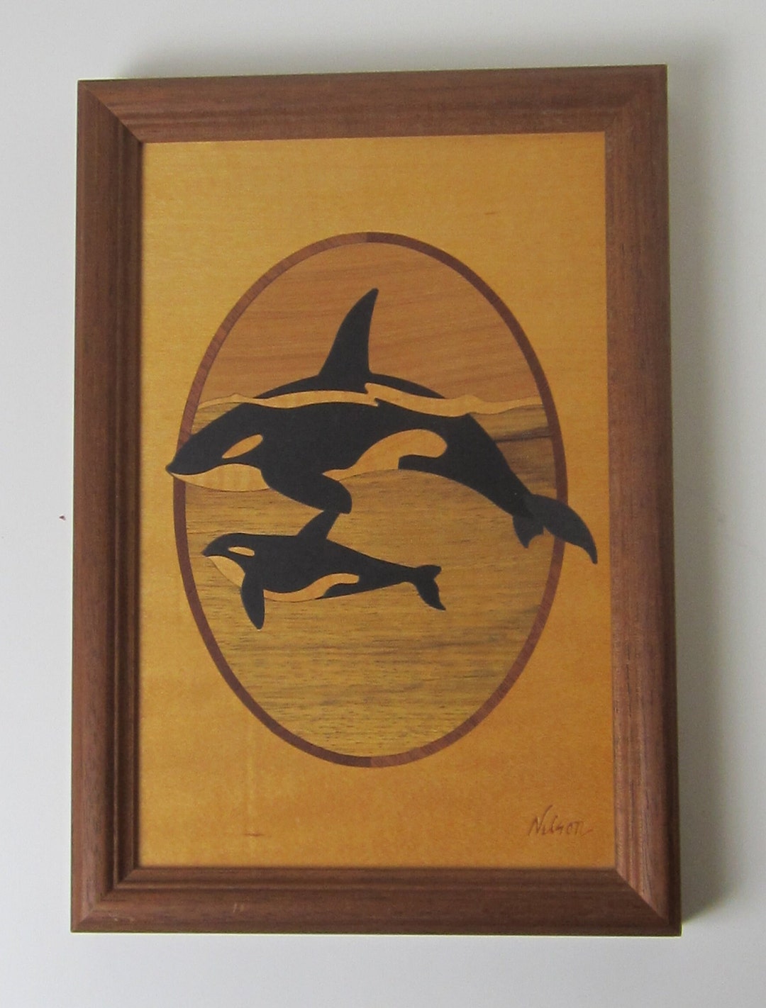 Vintage Hudson River Inlay of Orca Whales - Etsy