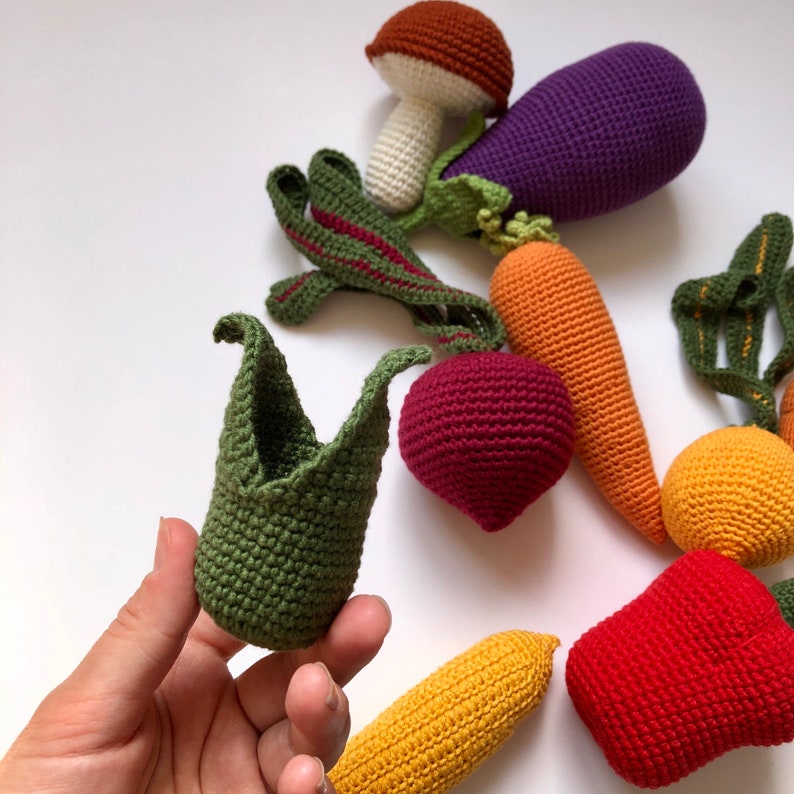 Crochet vegetables pattern set 7-1 amigurumi play food kitchen | Etsy