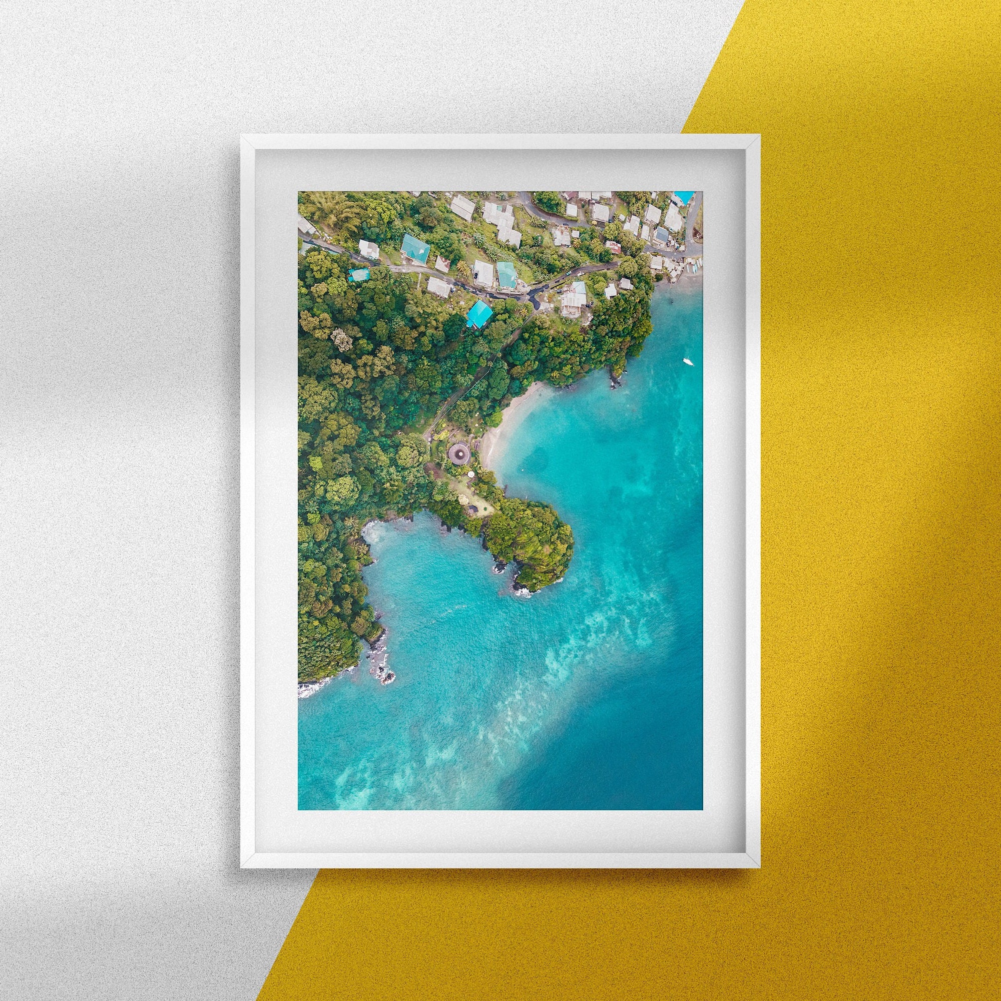 Beautiful Caribbean Beaches, Indian Bay Print, Trinidad & Tobago, Drone ...