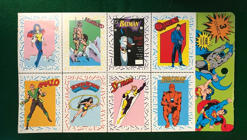 CB—1987 Uncut Cardboard Sheet DC Comics Trading Cards - Etsy