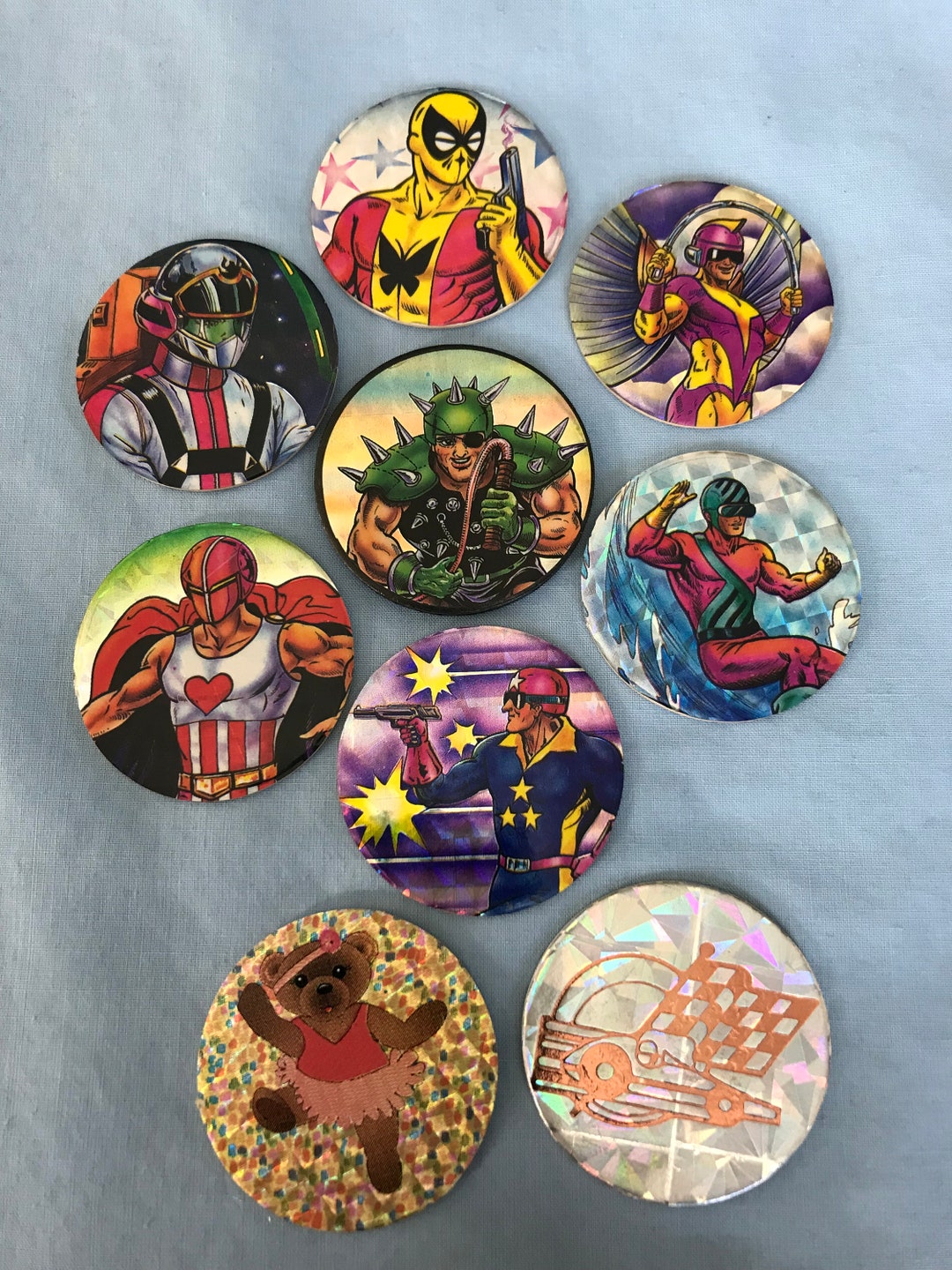 RE1995 Holographic Pogs & Slammer - Etsy