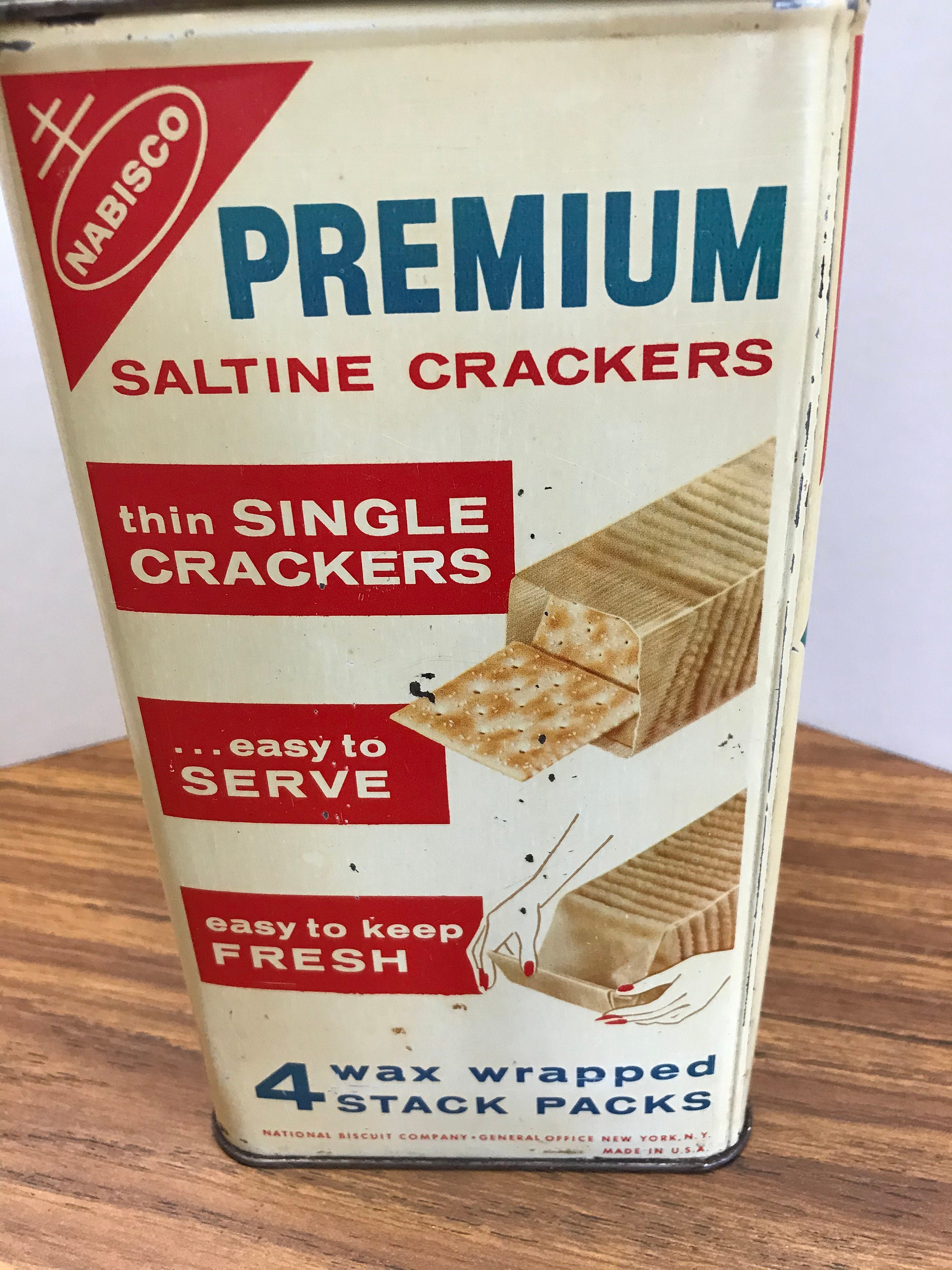J—nabisco Premium Saltine Crackers Tin - Etsy