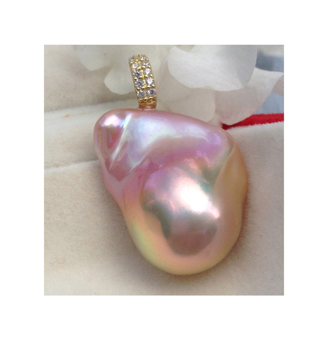 17.826mmluxurious Baroque Pearl Pendantrainbow Fireball - Etsy