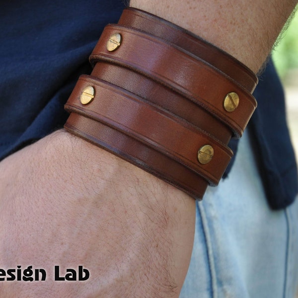 Leather Cuff Bracelet - Etsy