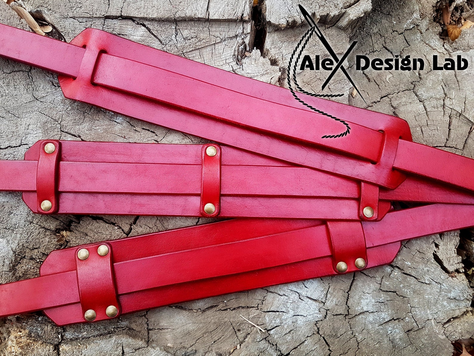 Red Leather Guitar Strap Custom Guitar Strap Acoustic Guitar Guitar ...
