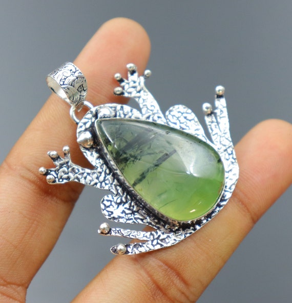 Frog Prehnite Necklace Tree Frog Jewelry Celtic Frog Pendant Animal Jewelry Irish Jewelry Anniversary Gift Mom Gift Frog Gift