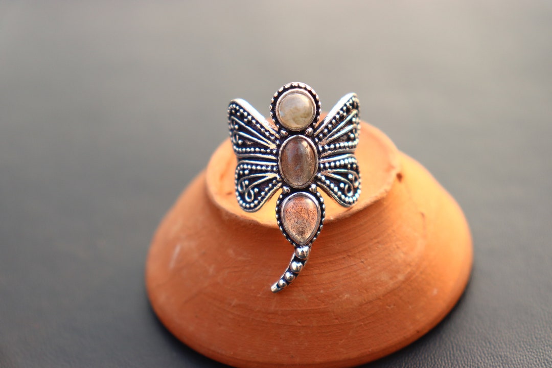 Natural Butterfly Blue Fire Laborite Gemstone Handmade Sterling Silver ...