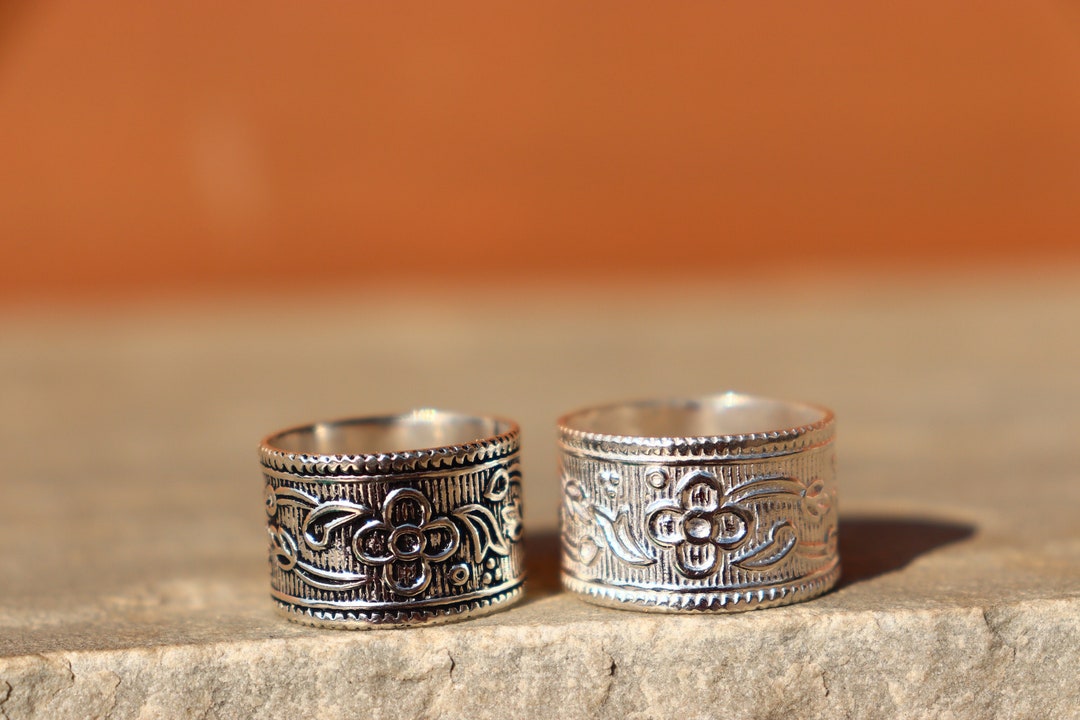 Bohemian Swirl Silver Polish Ring Balinese Design Ring Unique Handmade ...