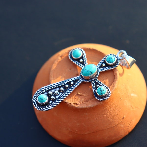Turquoise Cross - Etsy