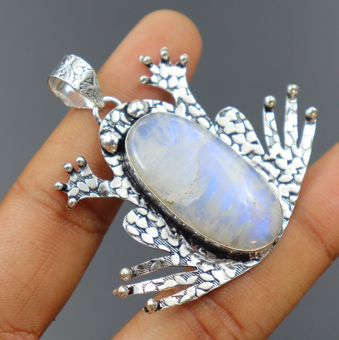 Frog Moonstone Necklace, Tree Frog Jewelry, Celtic Frog Pendant, Animal ...