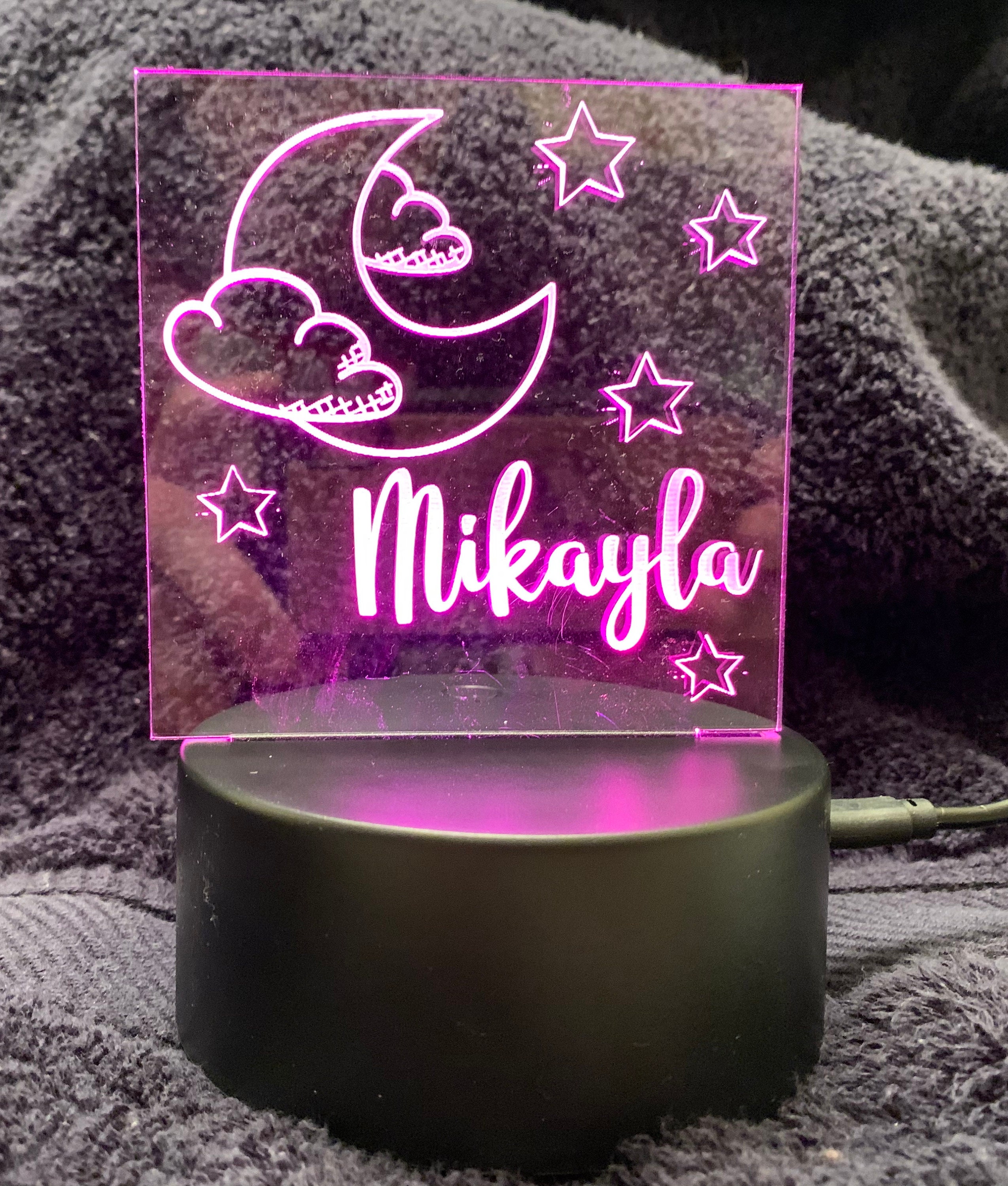 Personalized LED Night Light Laser Engraved Acrylic | Etsy