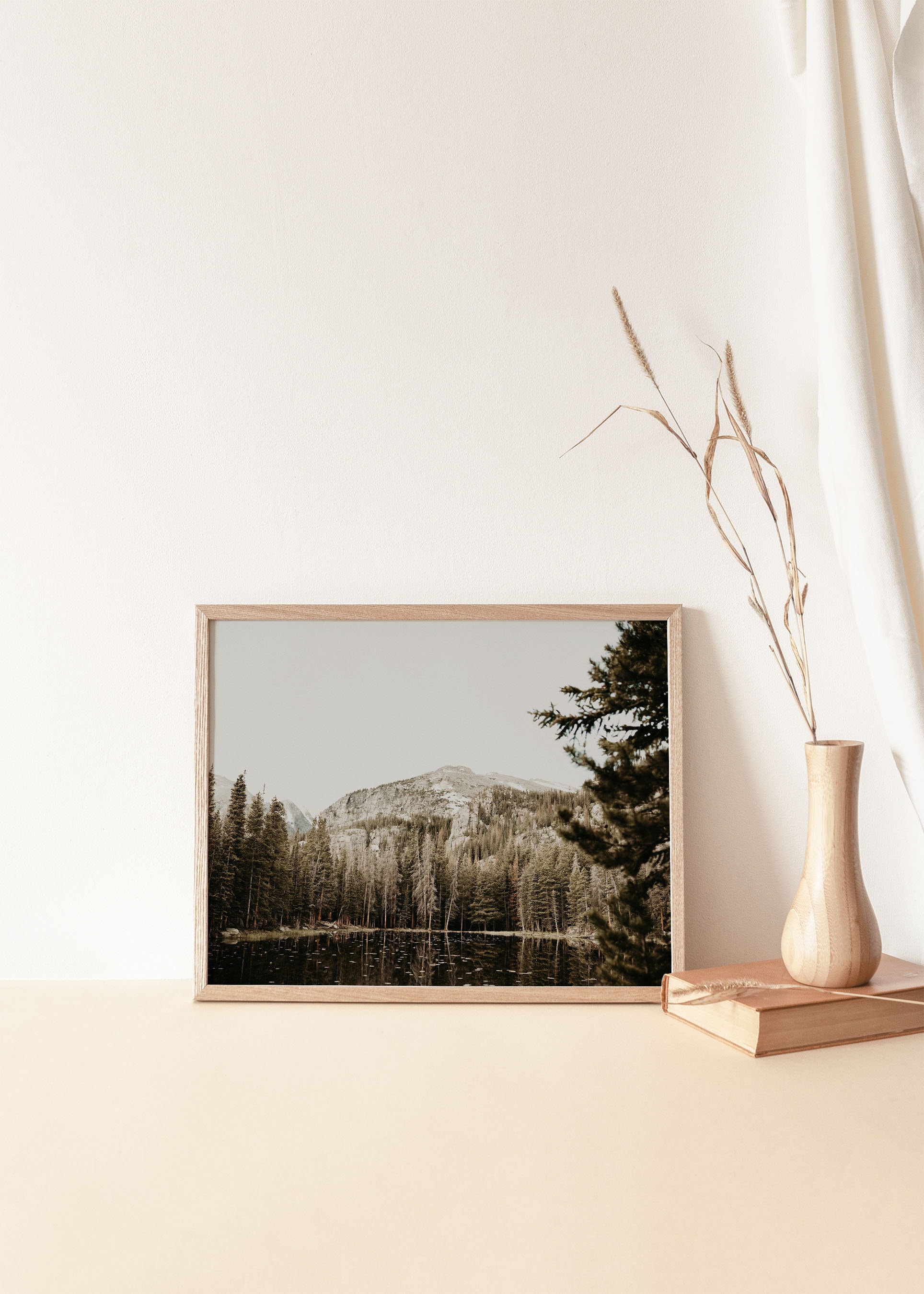 Mountain Lake Print, Minimal Nature Wall Art, Landscape Photography ...
