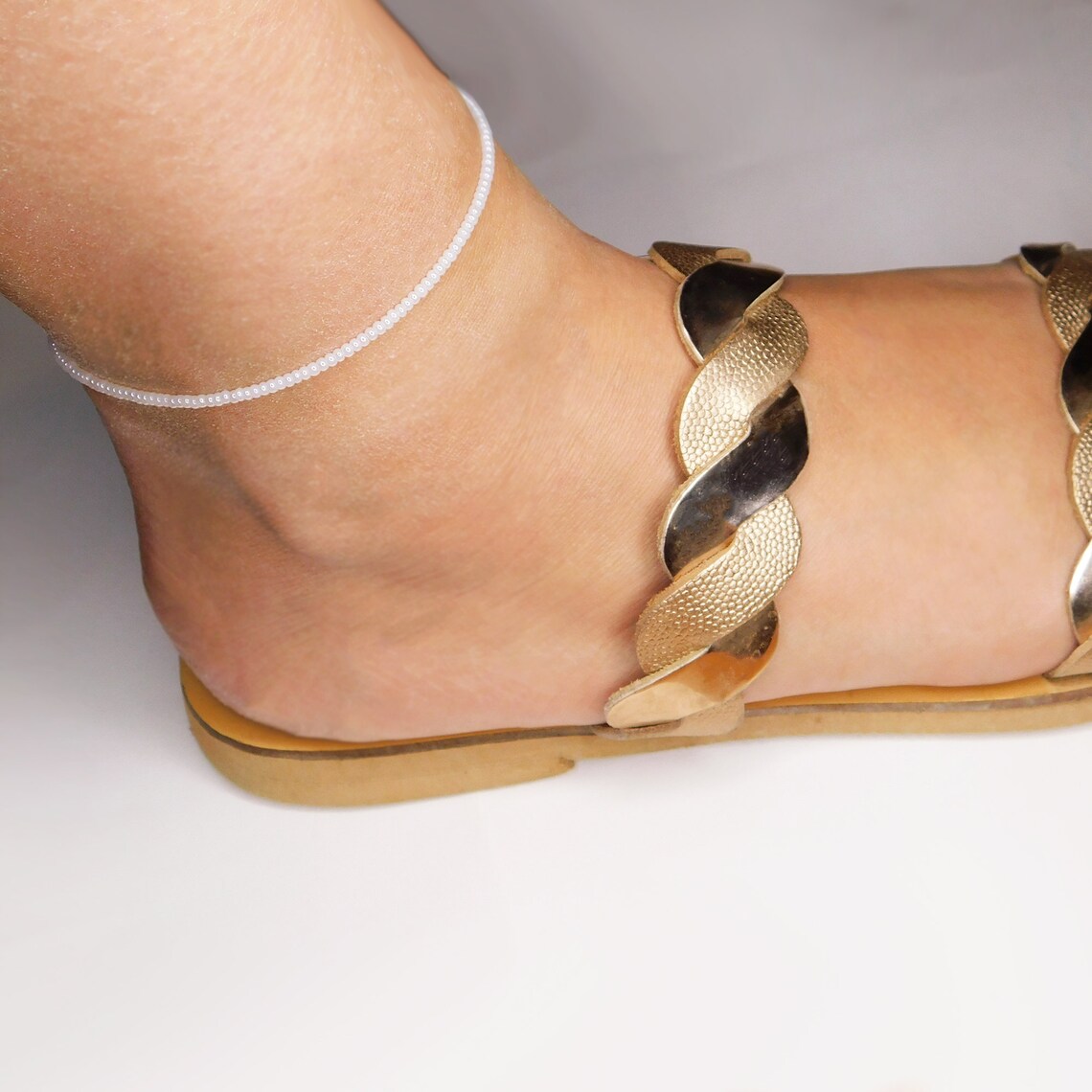 Czech Seed Bead Anklet White or Pink Anklet Minimal Anklet. - Etsy