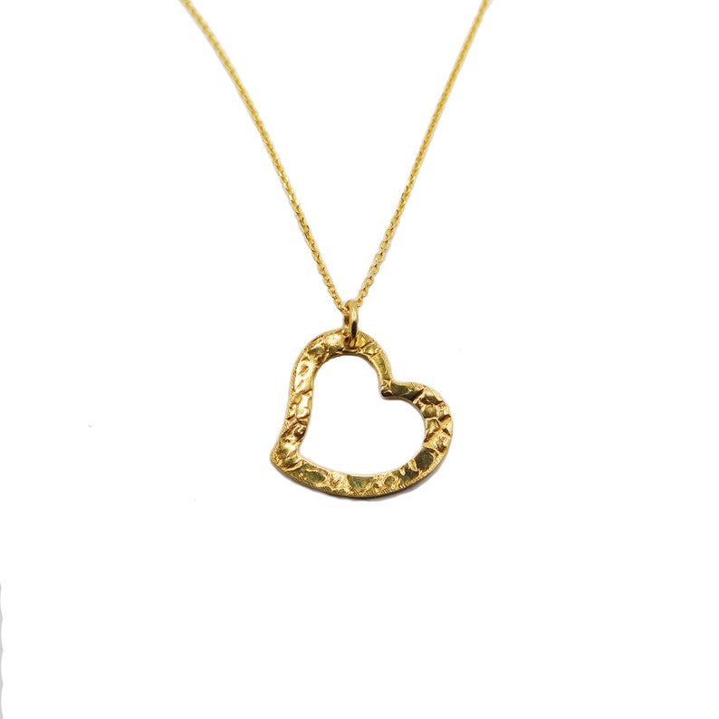 Heart Necklace Texture Heart Minimal Heart Necklace Love - Etsy