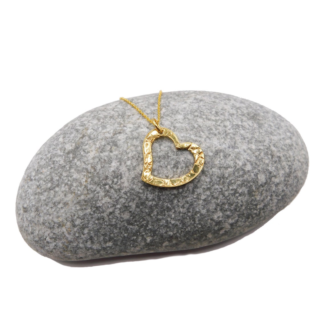 Heart Necklace Texture Heart Minimal Heart Necklace Love - Etsy