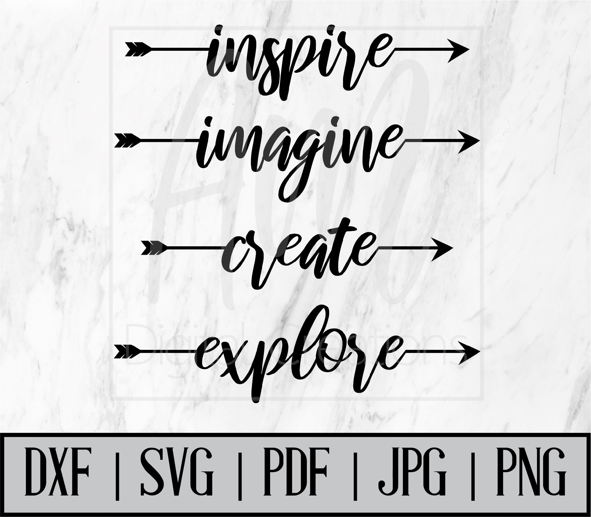 Inspire Imagine Create Explore Arrows SVG File | Etsy