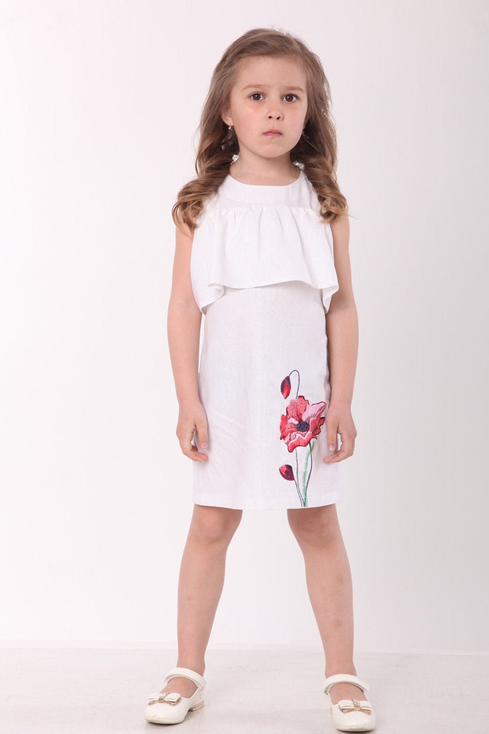 Girls Linen Dress Ruffled Linen Dress Summer Linen Dress - Etsy