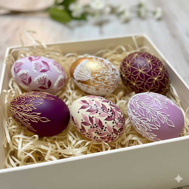 6 Easter Wooden Eggs, Pysanky Eggs, Easter Eggs, Ukrainian Pysanka Egg ...