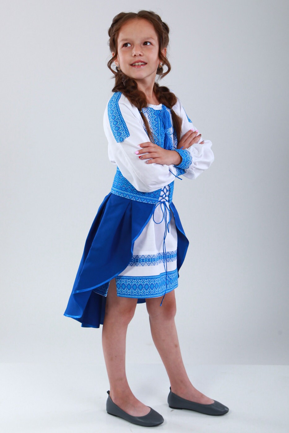 Ukrainian Folk Costume, Kids Vyshyvanka Dress and Skirt, Embroidered ...