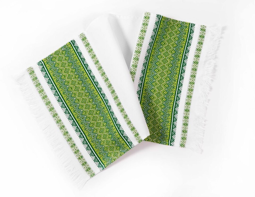 Green Wedding Ukrainian Towel Ryshnyk, Traditional Ukraine Decor for ...