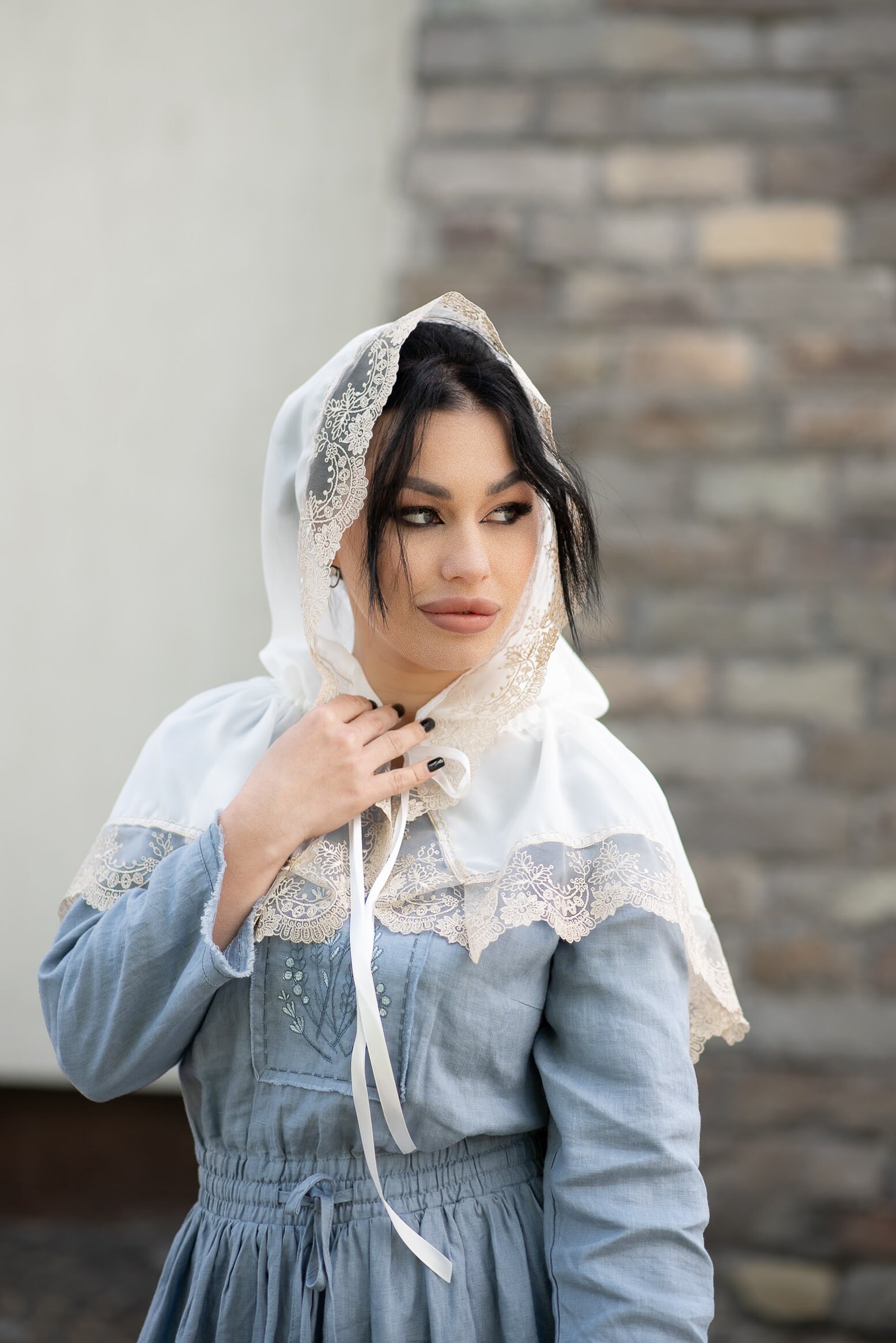White Orthodox Christian Veil for Mass, Mantilla, Catholic Veils for ...