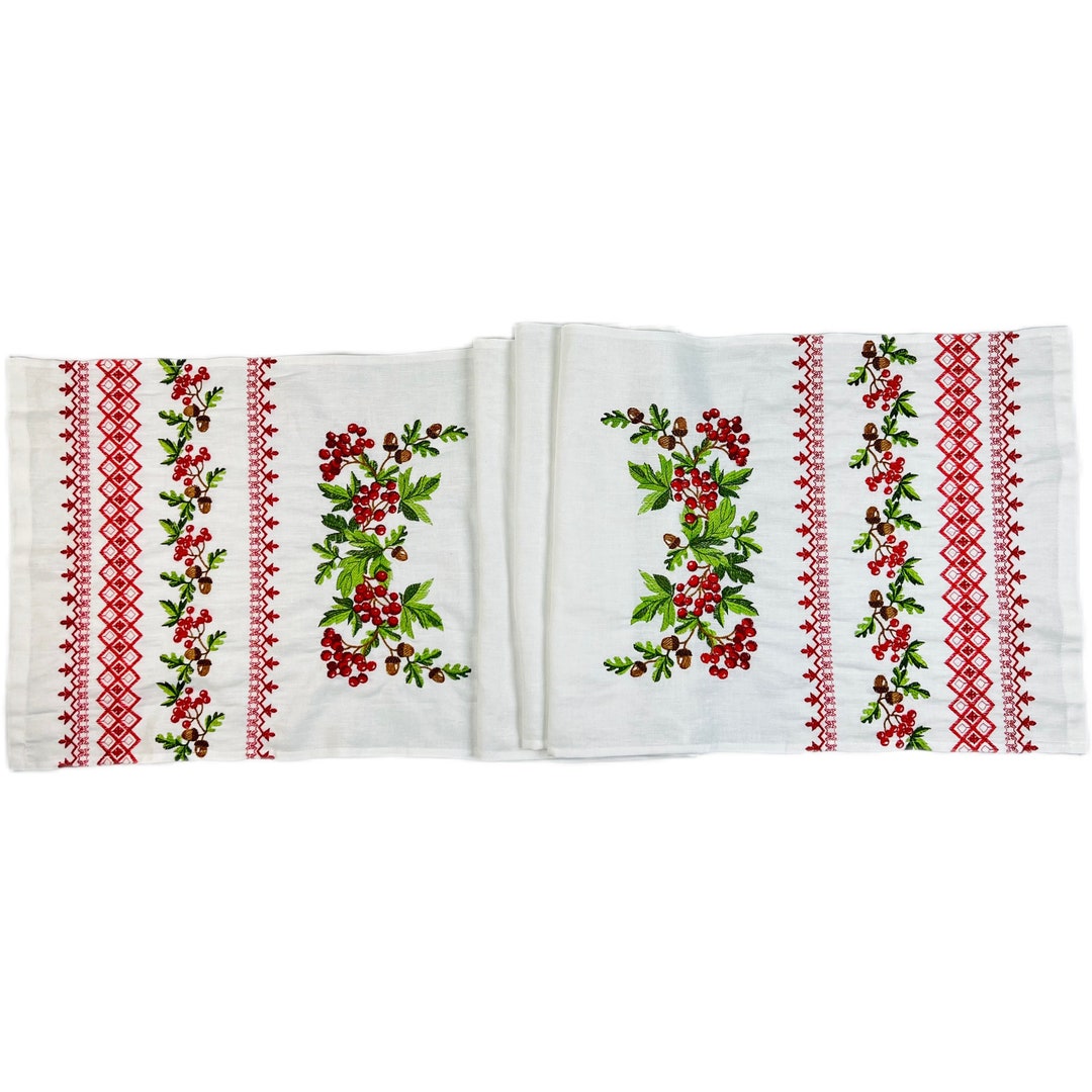 Ukrainian Wedding Rushnyk, Slavic Wedding Towel With Embroidery, Red ...