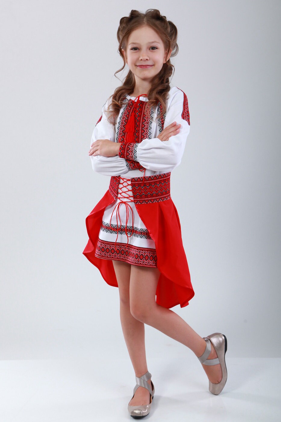 Ukrainian Folk Costume, Kids Vyshyvanka Dress and Skirt, Embroidered ...