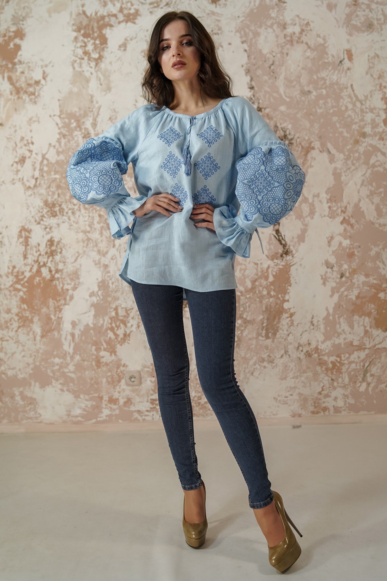 Renaissance Top Linen Peasant Blouse Cottagecore Blouse - Etsy