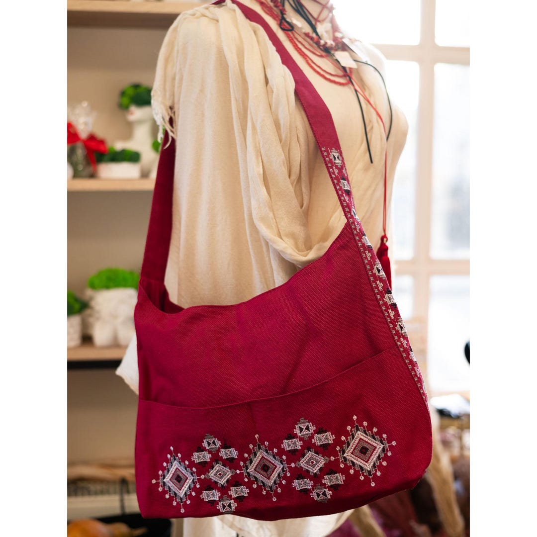 Large Canvas Handbag, Embroidered Tote Bag for Women, Boho Bag, Cloth ...