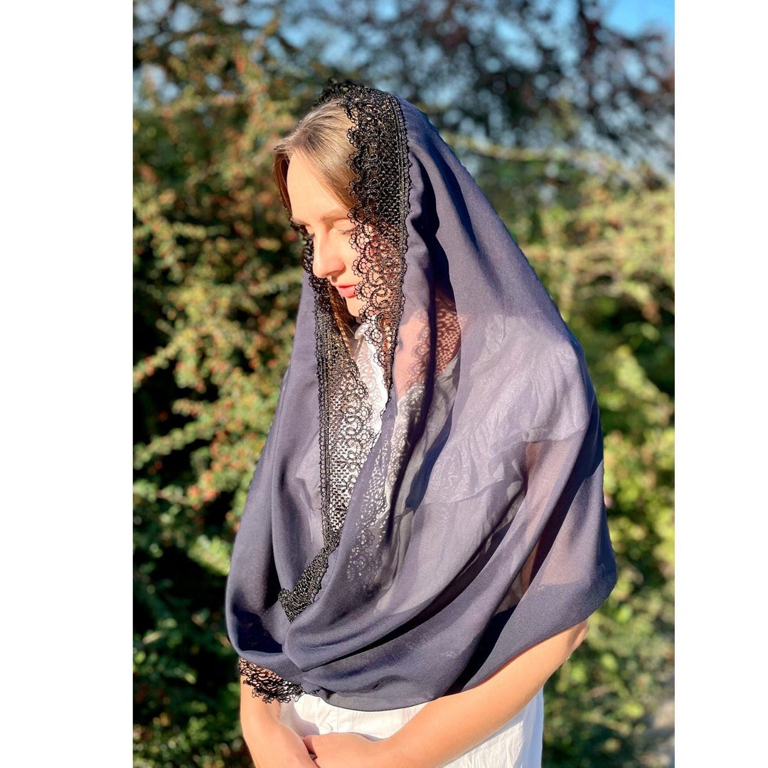 Christian Catholic Head Covering, Christian Veil for Church, Blue ...