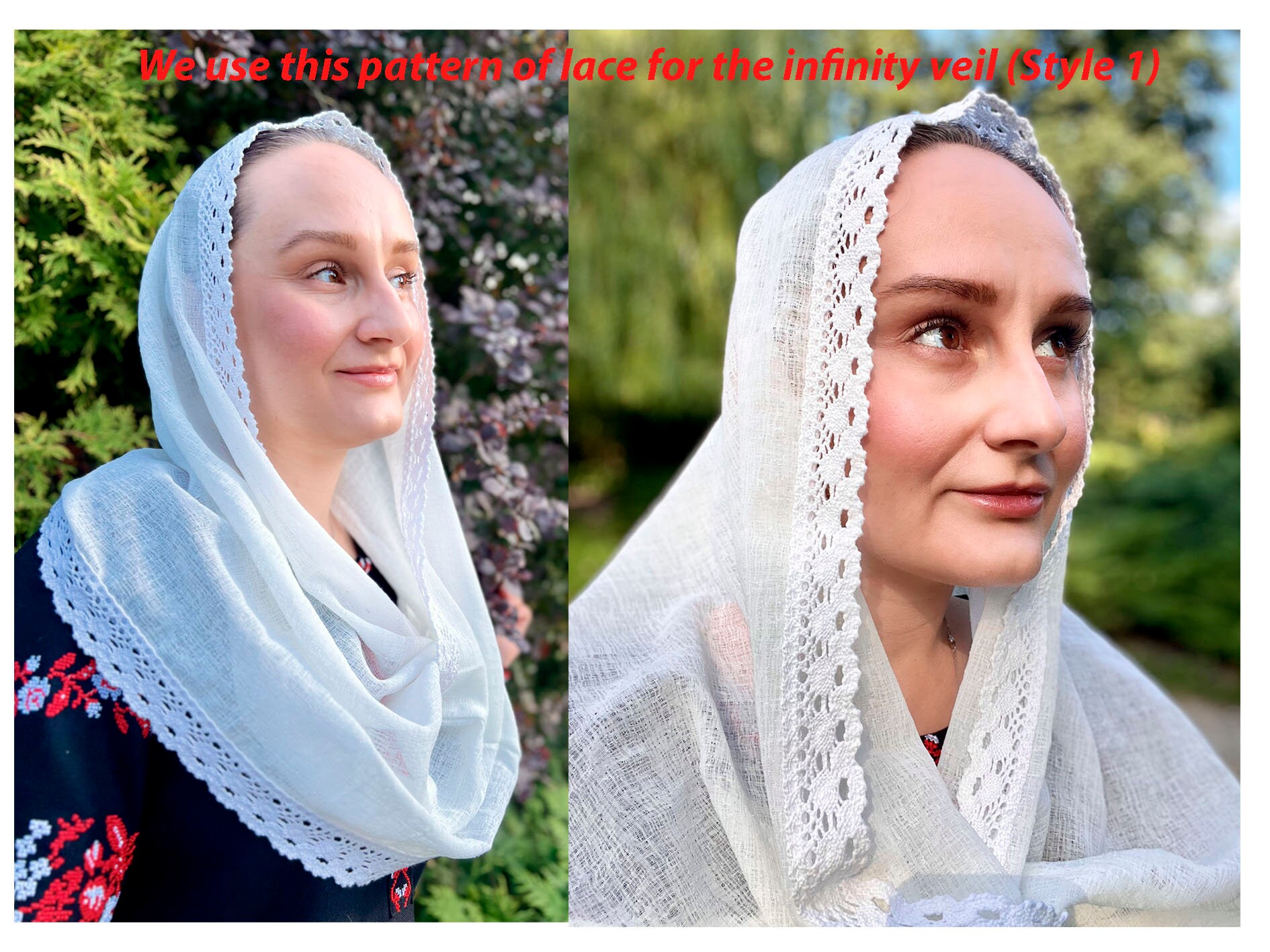 Infinity Lace Veil, Chapel Infinity Veil for Baptism, Simple Infinity ...