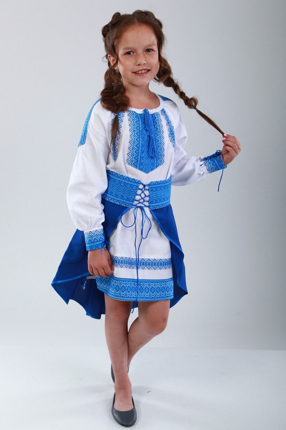Ukrainian Folk Costume, Kids Vyshyvanka Dress and Skirt, Embroidered ...