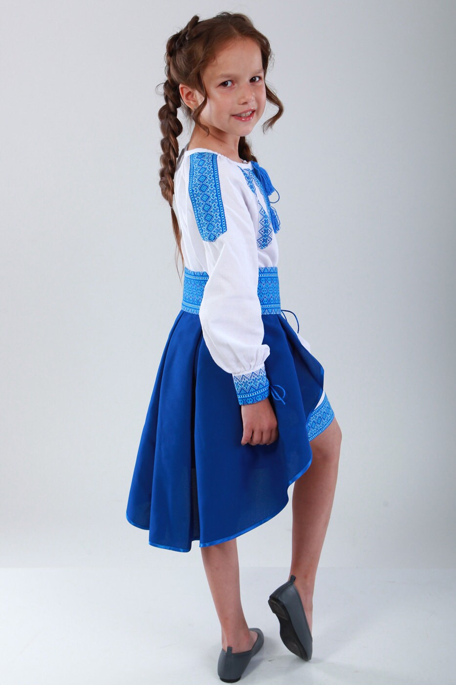 Ukrainian Folk Costume, Kids Vyshyvanka Dress and Skirt, Embroidered ...