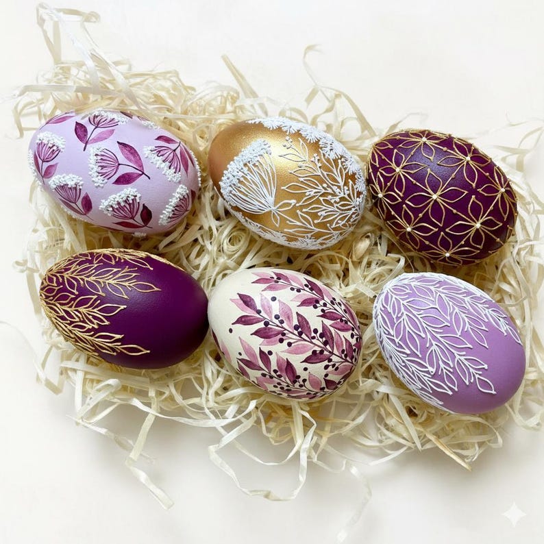 6 Easter Wooden Eggs, Pysanky Eggs, Easter Eggs, Ukrainian Pysanka Egg ...