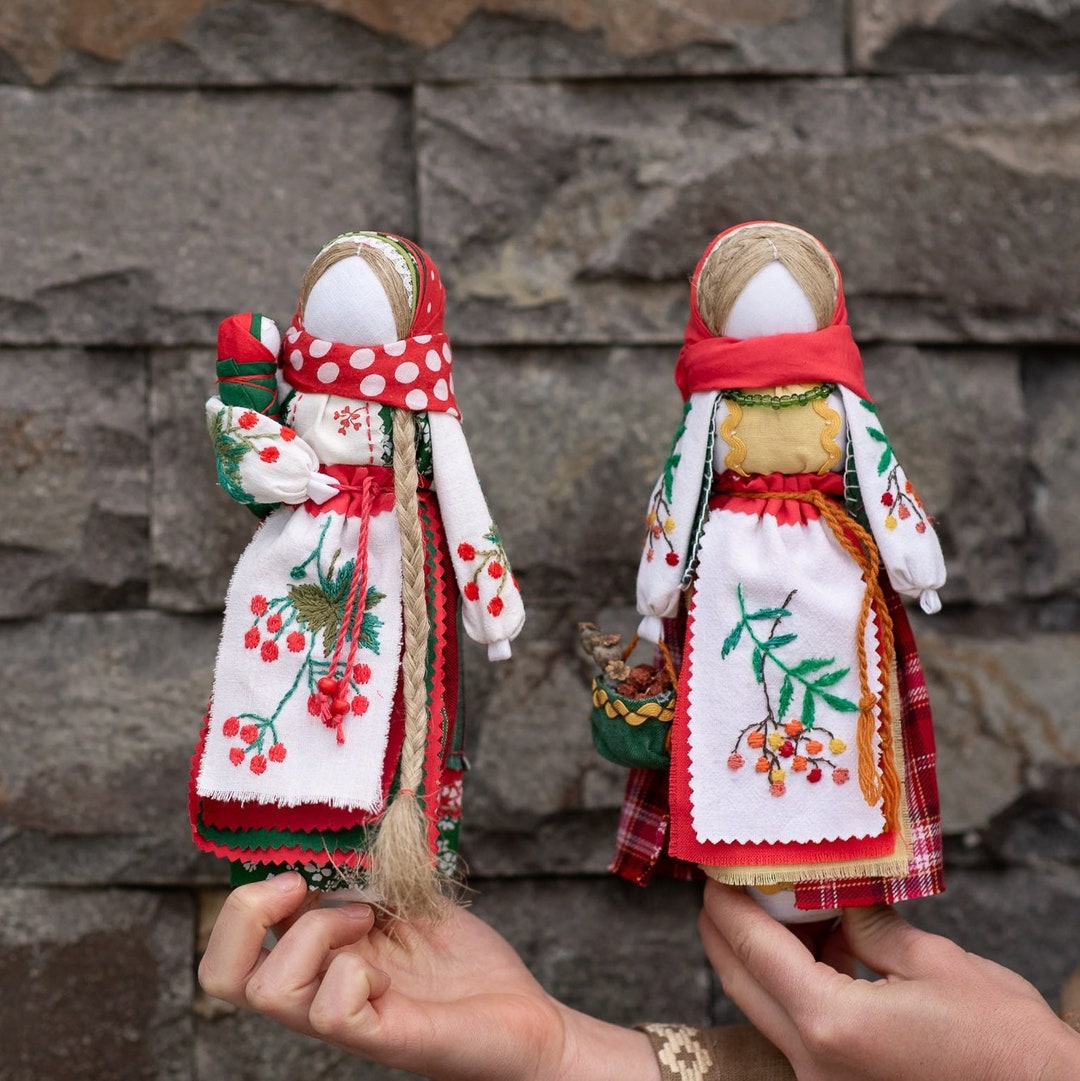 Ukrainian Folk Dolls, Slavic Motanka Doll With a Baby, Traditional Doll ...