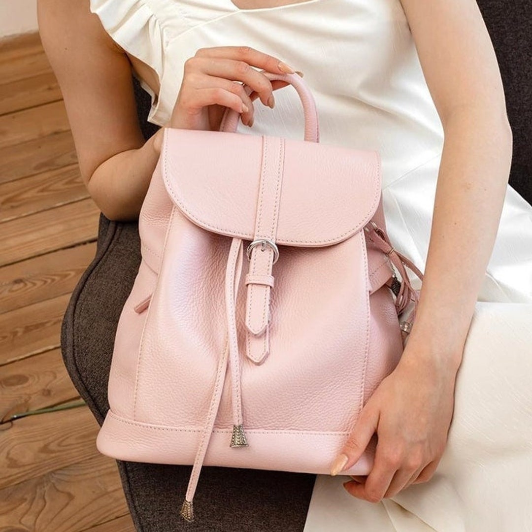 Pink Leather Backpack for Girls, Backpack Purse for Women, Personalized ...