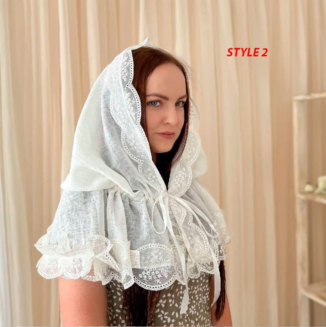 Linen Chapel Veil for Mass, Catholic Mantillas and Veils, Orthodox ...