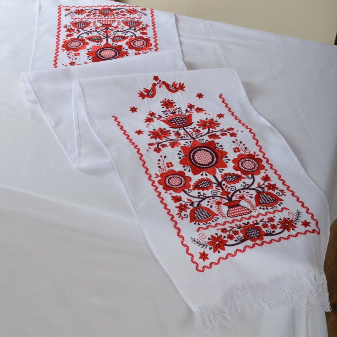 Tree of Life Embroidery Rushnyk Towel for Wedding Ceremony, Ukrainian ...