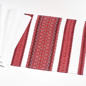 Traditional Red Rushnyk for Wedding, Ukrainian Traditional Rushnyk ...