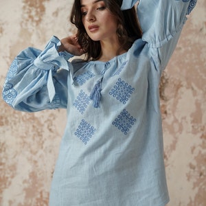 Renaissance Top, Linen Peasant Blouse, Cottagecore Blouse, Linen Top ...