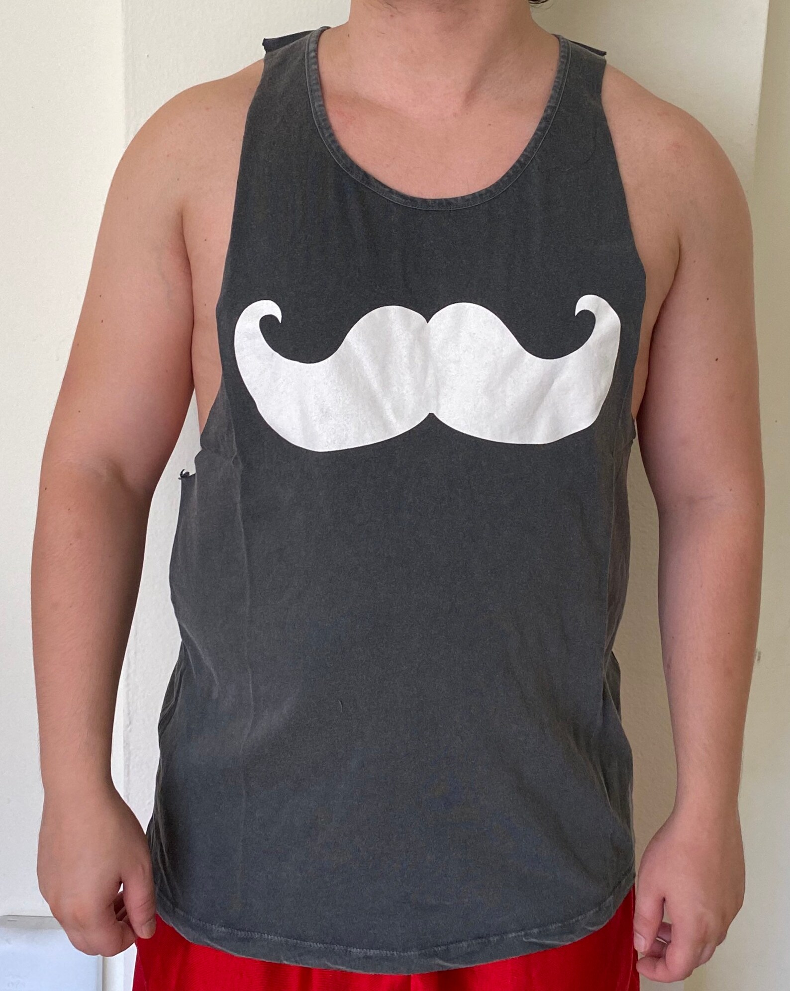 Vintage Washed Mustache Tank Top - Etsy
