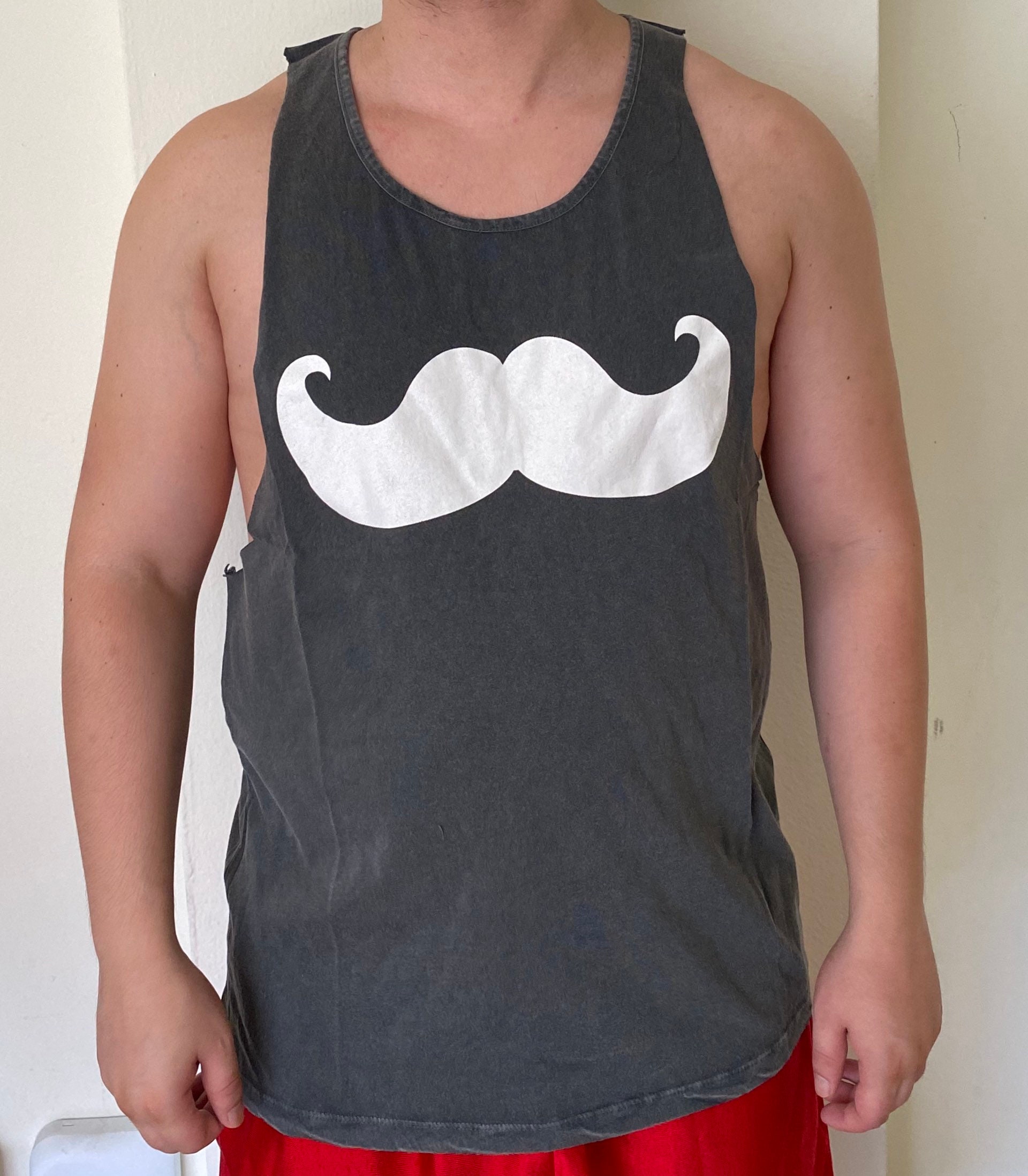 Vintage Washed Mustache Tank Top - Etsy