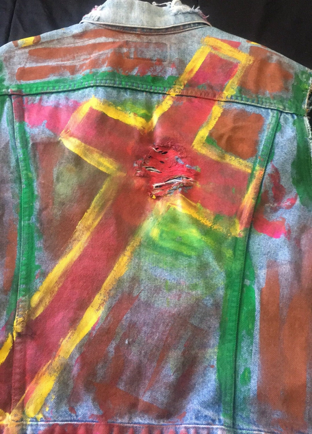 Vintage Hand Painted Unisex Vest - Etsy