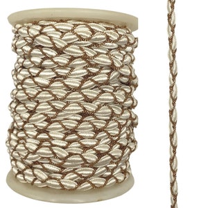 1/4" Metallic Weave Braid, Decorative Trim by the Yard, Beige Antique ...