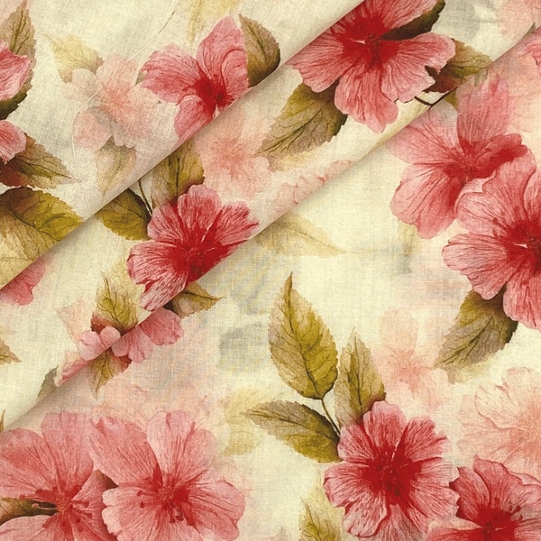 Pink Floral Fabric - Etsy