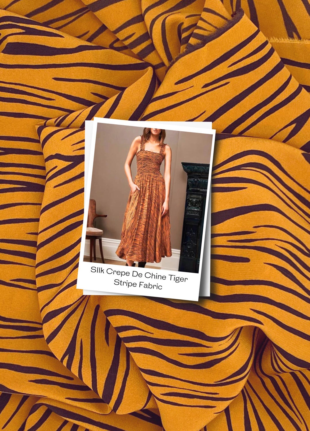 Unique Tiger Stripe Rayon Fabric 55 Inch Animal Print for Sewing ...