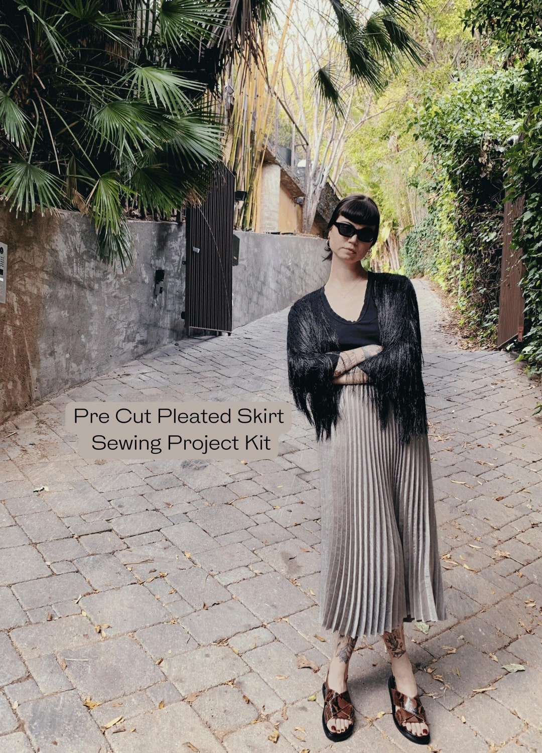 Pleated Skirt Sewing Pattern, Pre Cut Pleated Fabric, Ready to Sew ...