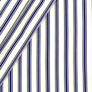 Blue Ticking Stripe Fabric Navy White Premium Pure Cotton - Etsy